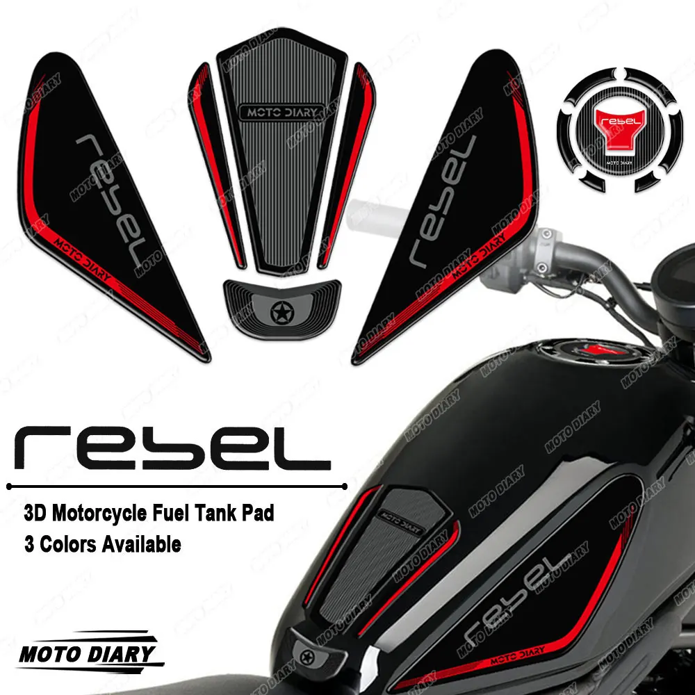 Rebel-300-500-Fuel-Tank-Pad-Sticker-3D-Gas-Cover-Protection-Decals ...