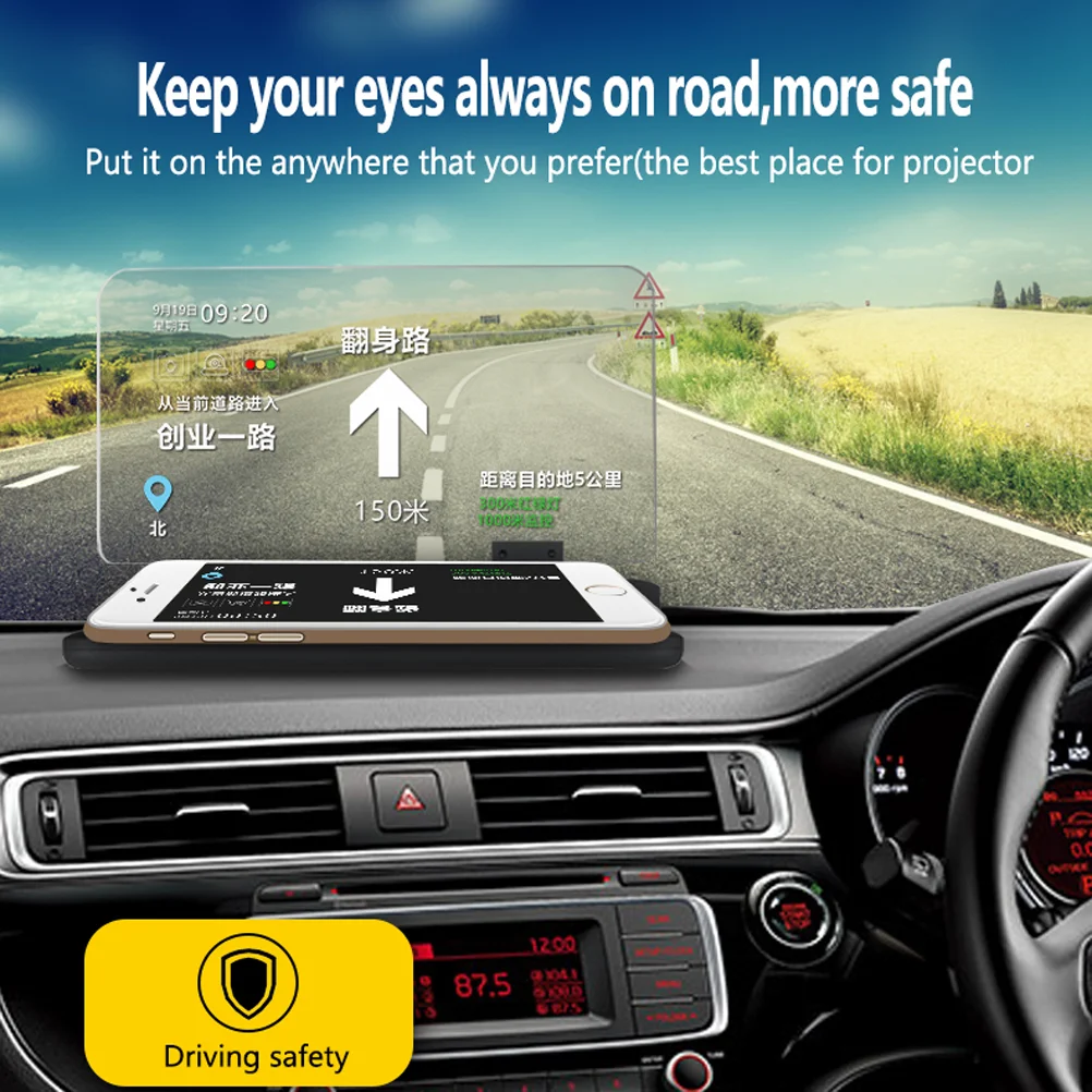 Head-Display-Gps-Mobile-Phone-Holder-Car-HUD-Navigation-Smart-Reflector ...