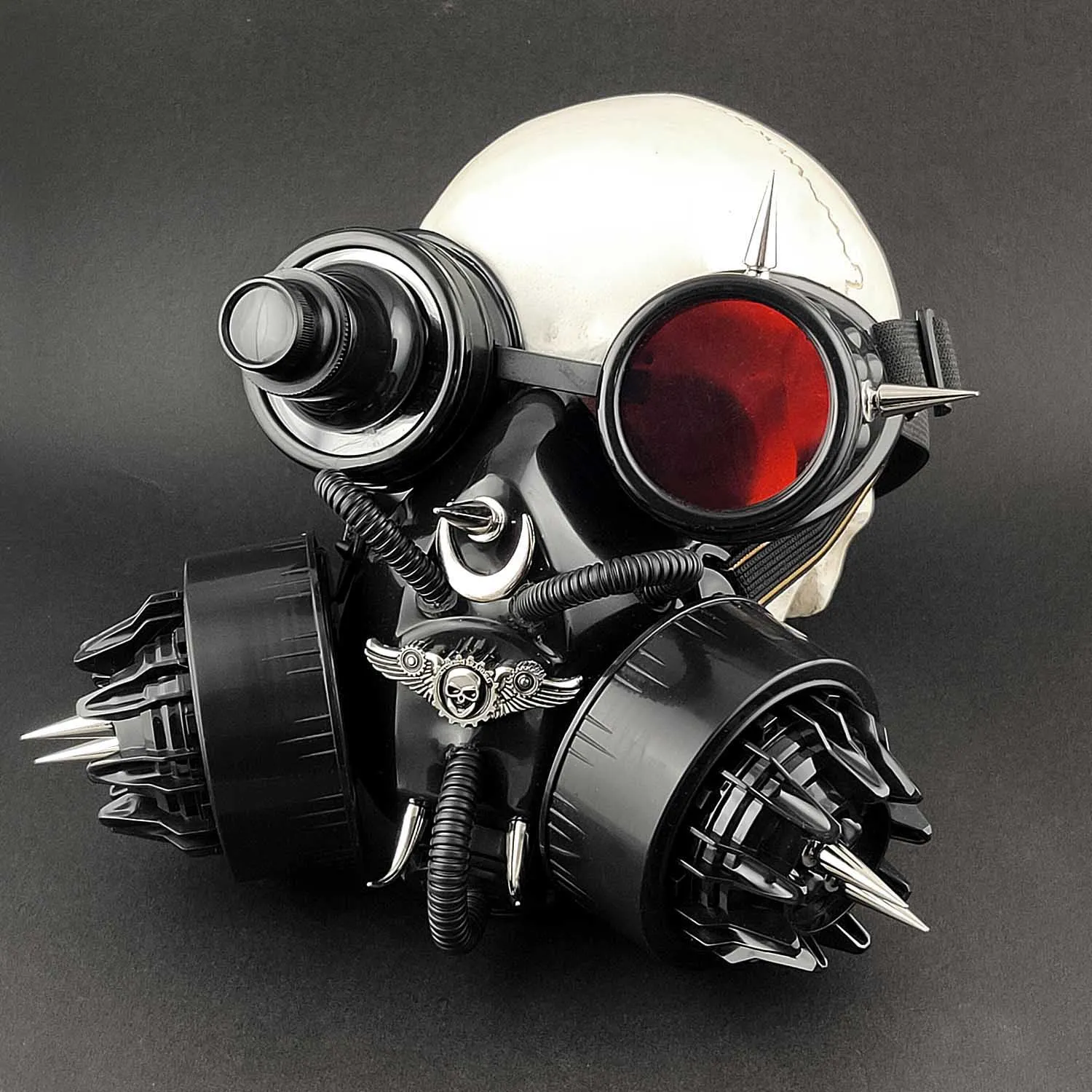 New! Punk Gothic Steampunk Gas Mask Respirator With Goggles Cosplay ...