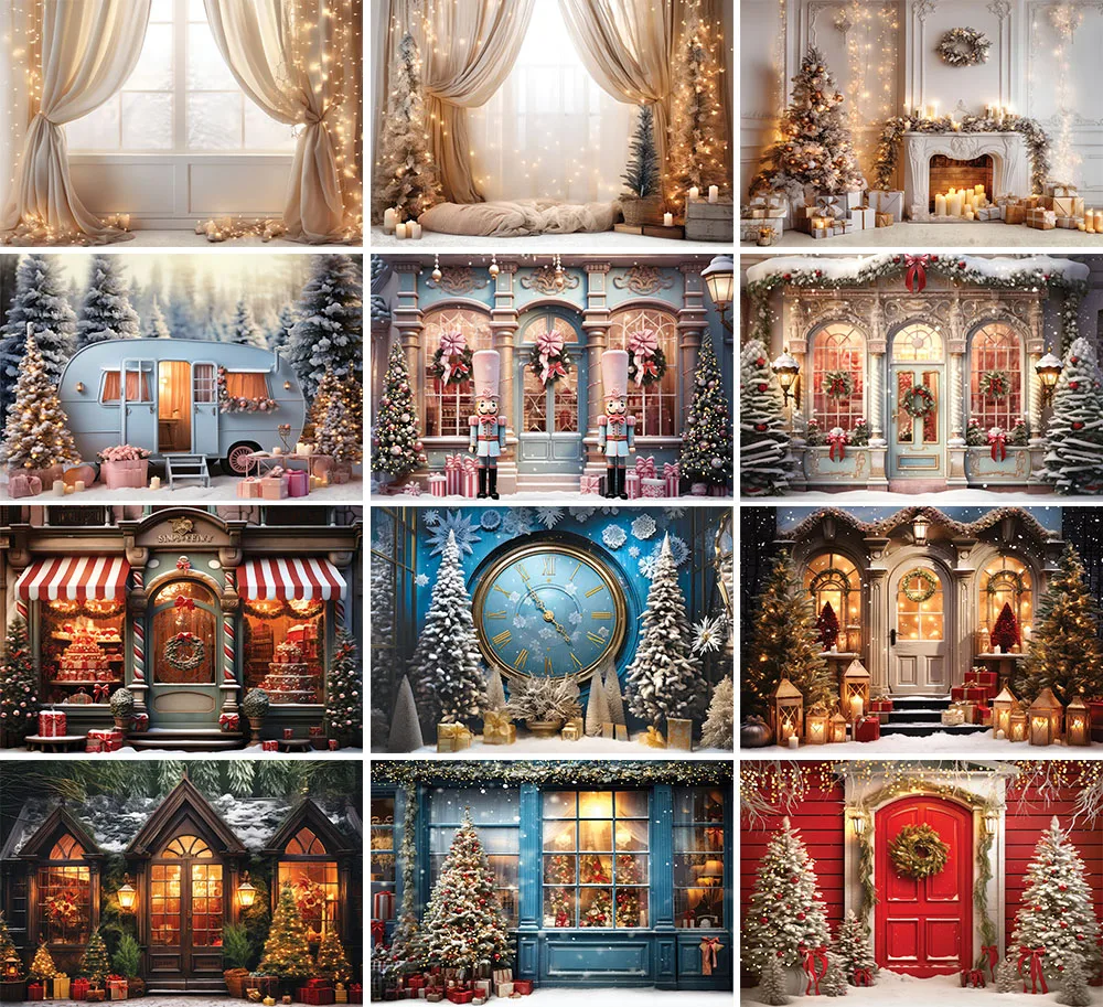 Mehofond-Photography-Background-Winter-Christmas-House-Window-Glitter ...