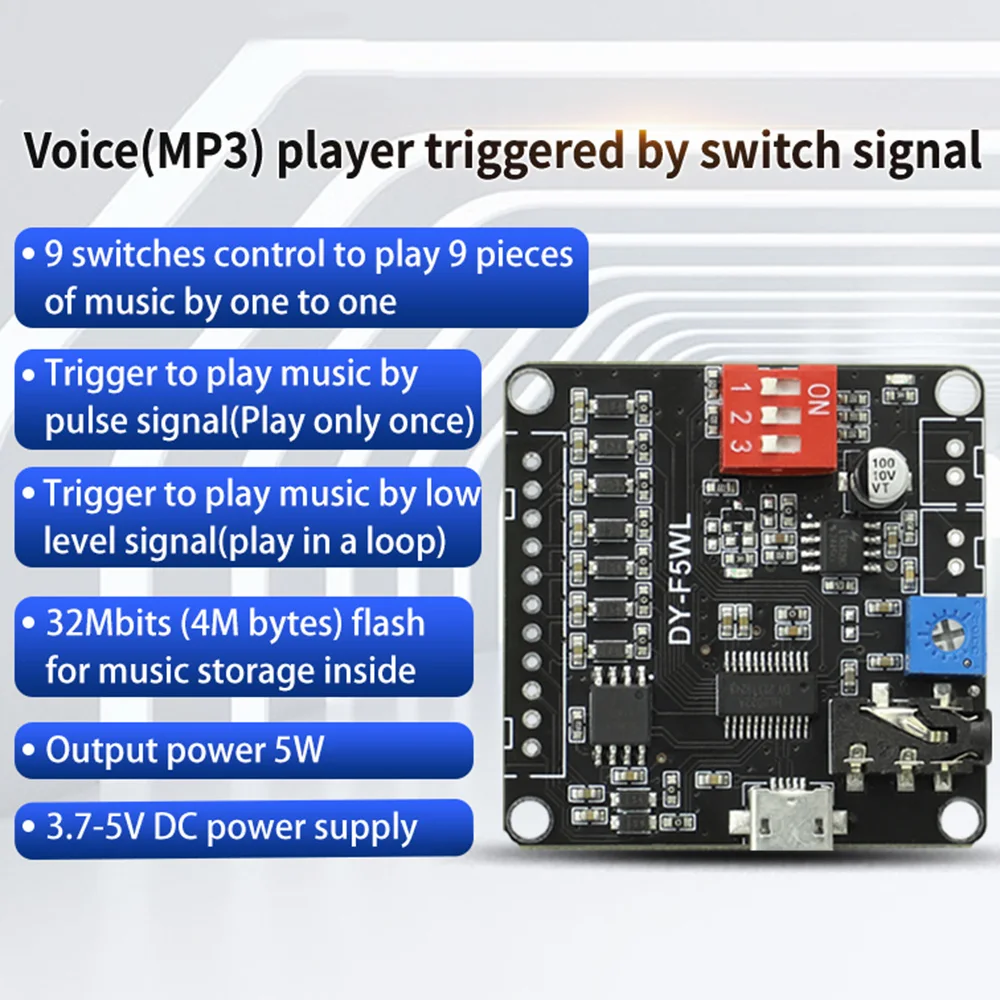 DY-F5WL-5W-power-voice-MP3-player-control-module-one-to-one-trigger-32M ...