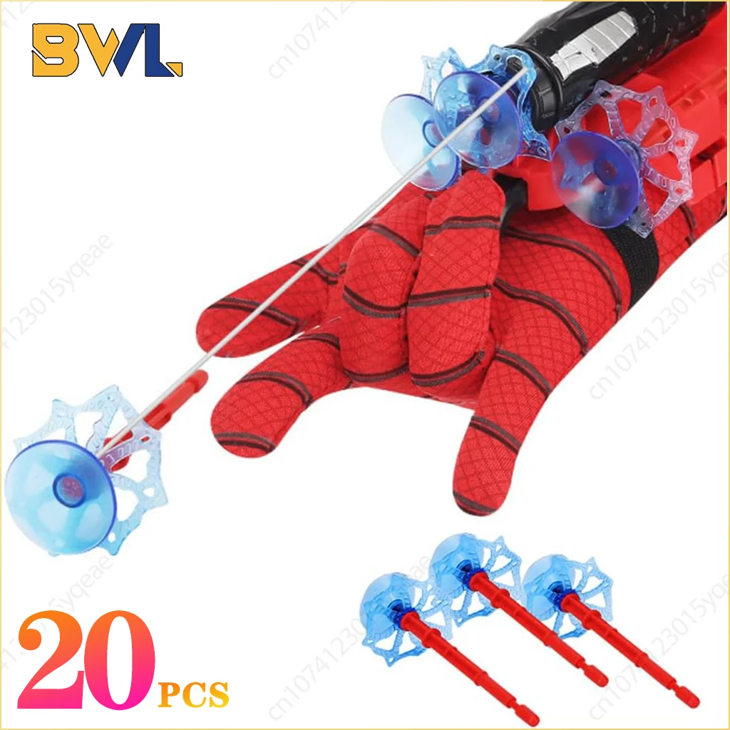 20Sets Spider Launcher Spitting Gloves Sticky Wall Bullet Gun Suction ...