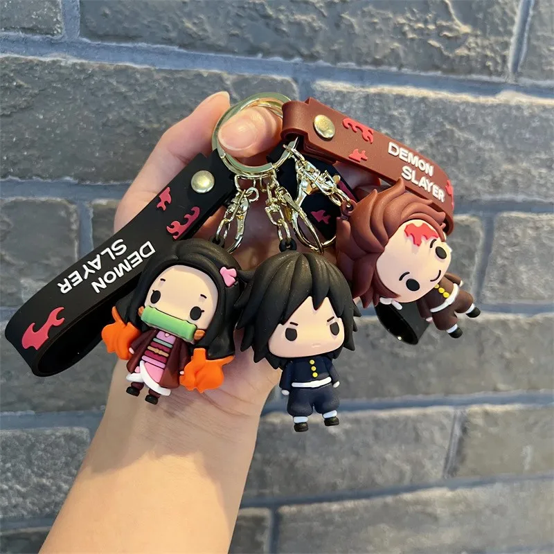 Demon Slayer Keychain Kimetsu No Yaiba Figure Kamado Tanjirou Key Chain ...