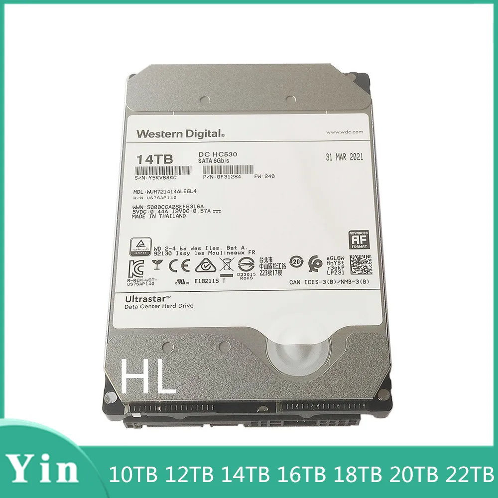 Sale For WD 3.5" HDD 10TB 12TB 14TB 16TB 18TB 20TB 22TB 7200RPM Hard Drive Desktop Enterprise ...