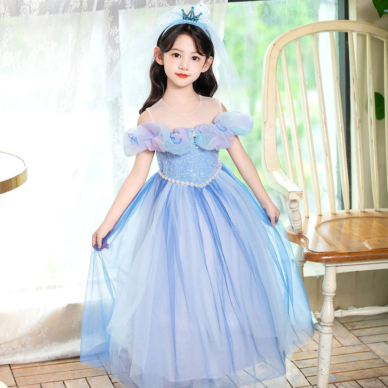 Girl Cinderella Cosplay Dress Up Clothes For Girls Halloween Carnival ...