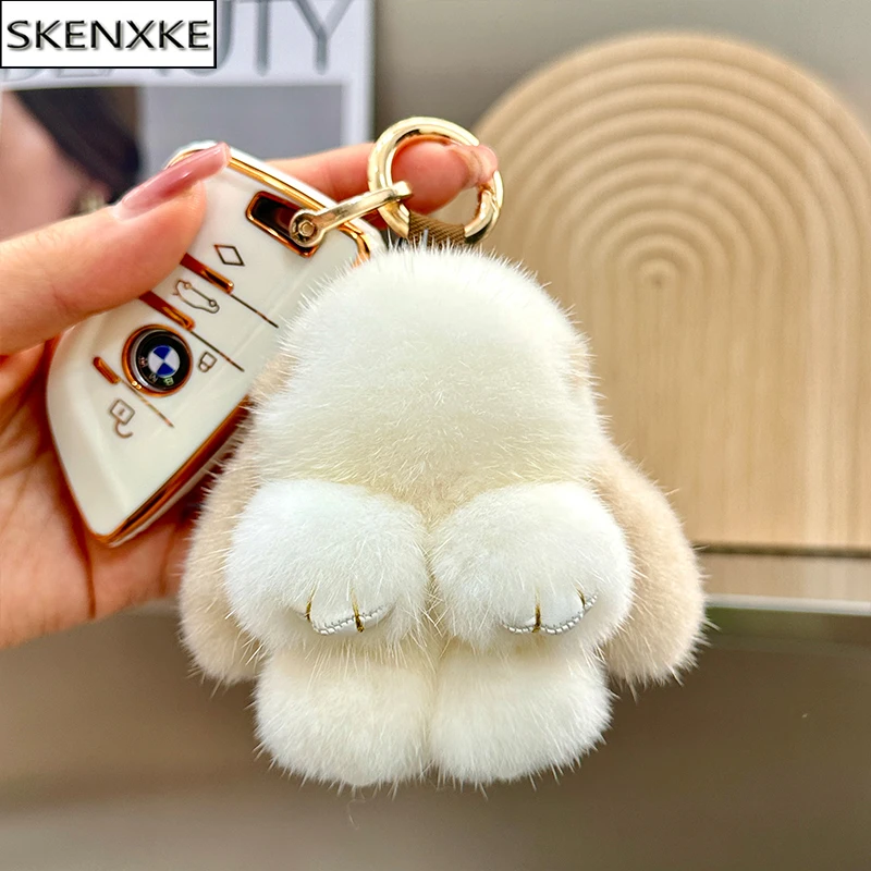 2024-New-8cm-Mini-Real-Mink-Fur-Cute-Plush-Bunny-Rabbit-Keychain-Ladys ...