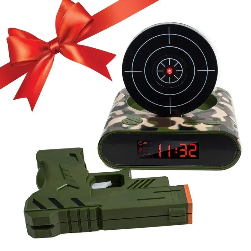 1-Set-Gun-Alarm-Clock-Shoot-Alarm-Clock-Recordable-Gadget-Target ...