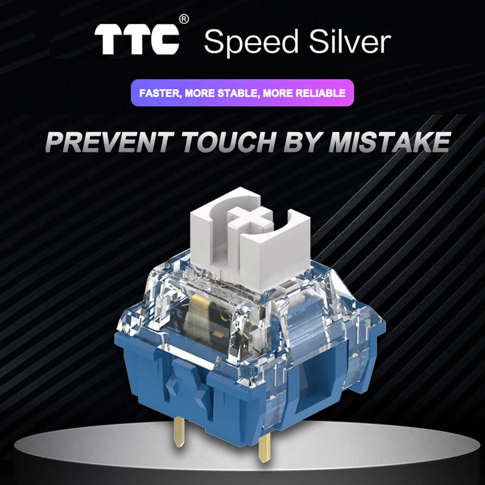 TTC-Speed-Silver-V1-V2-Mechanical-Keyboard-Switch-Linear-45g-3Pins-RGB-SMD-Lubed-Prevent ...