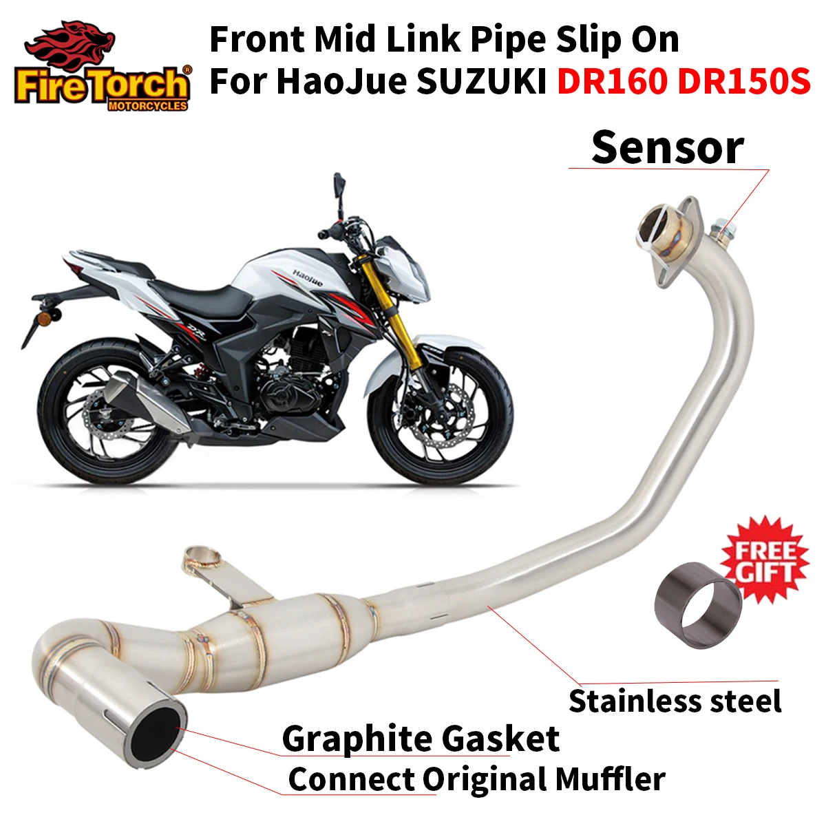 Deslizamento-em-para-haojue-suzuki-dr160-dr-160-dr150s-motocicleta-tubo-de-escape-liga-o ...