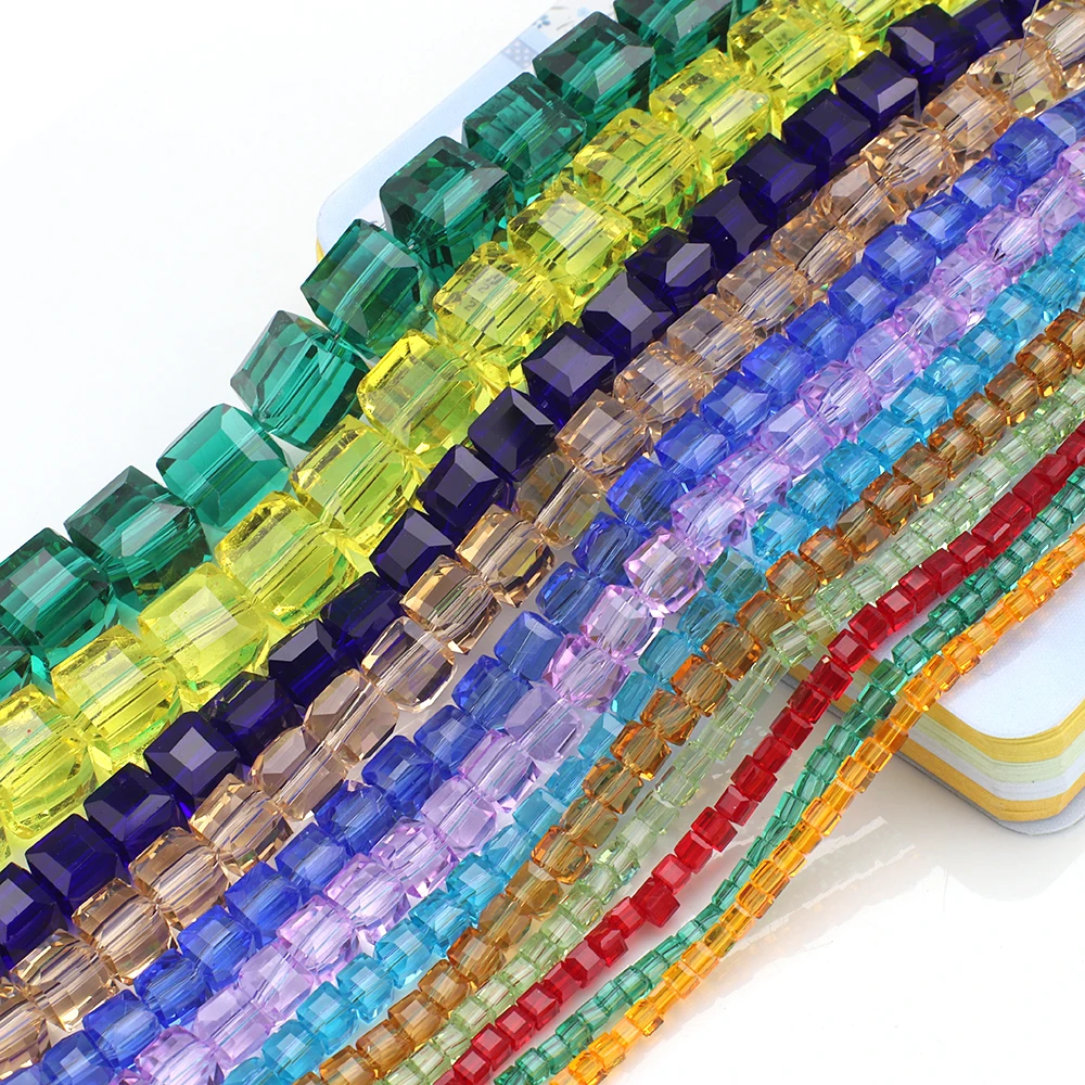 2/3/4/6/8/10mm Wholesale Square Beads Chinese Beading Faceted Crystal ...