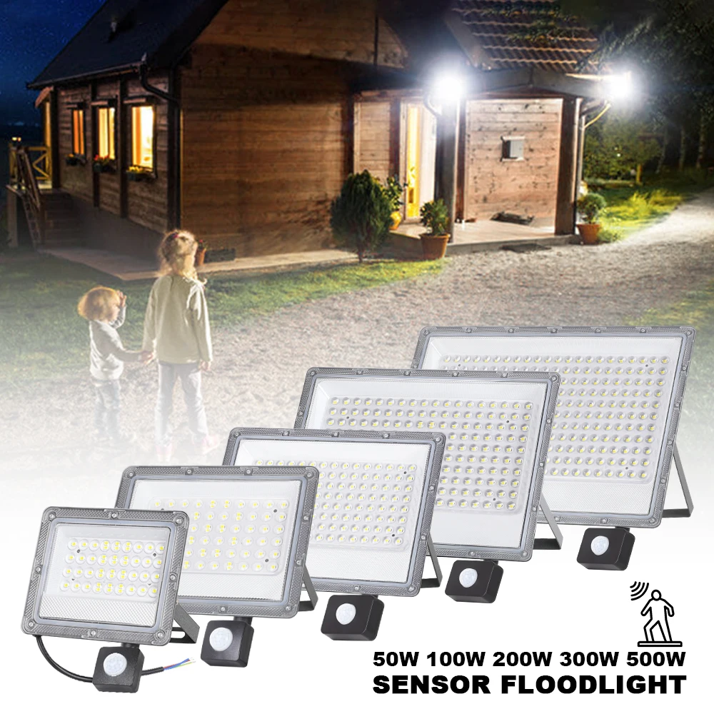 PIR Motion Sensor LED FloodLight 50W 100W 200W 300W 500W Outdoor ...