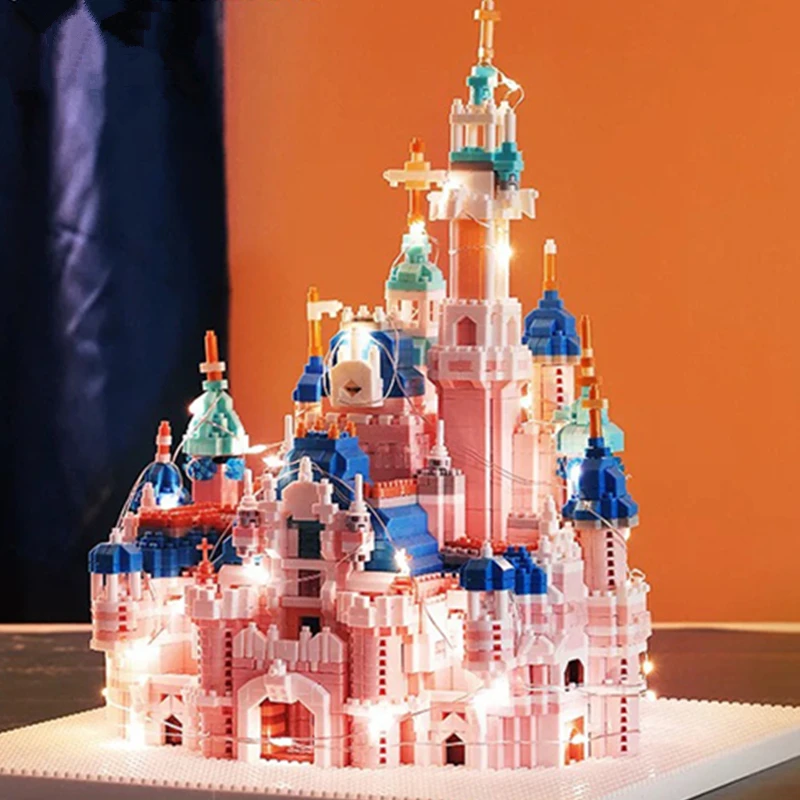 NEW-Dream-Pink-Castle-Princess-Girls-Beaut-Set-City-DIY-Puzzle-Model ...