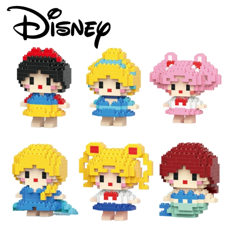 Disney-Princess-Cartoon-Building-Blocks-Anime-Snow-White-Anna-Elsa-Mini ...
