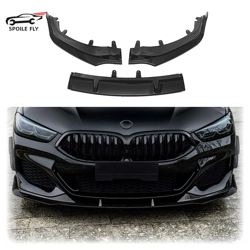 High Quality ABS Car Front Lip Bumper Spoiler Body Kit Glossy Black For ...