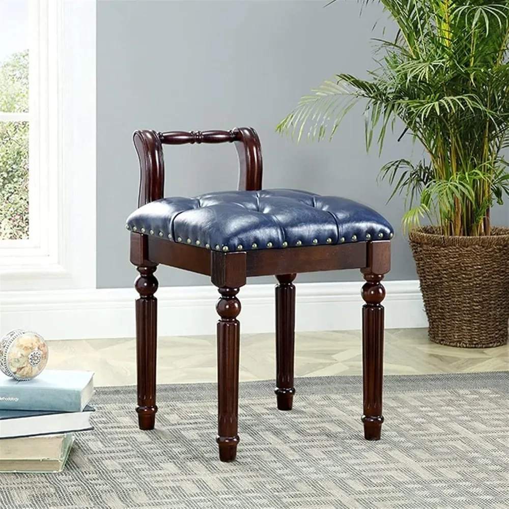 Solid-Wood-Vanity-Stool-with-Soft-Cushion-Piano-Stool-Makeup-Chair ...
