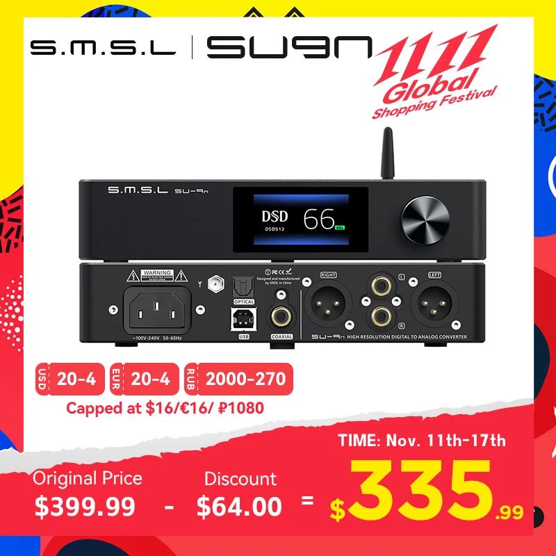 SMSL-SU-9n-Decoder-Bluetooth-5-0-ES9038Pro-DAC-DSD512-PCM768kHz-32Bit ...