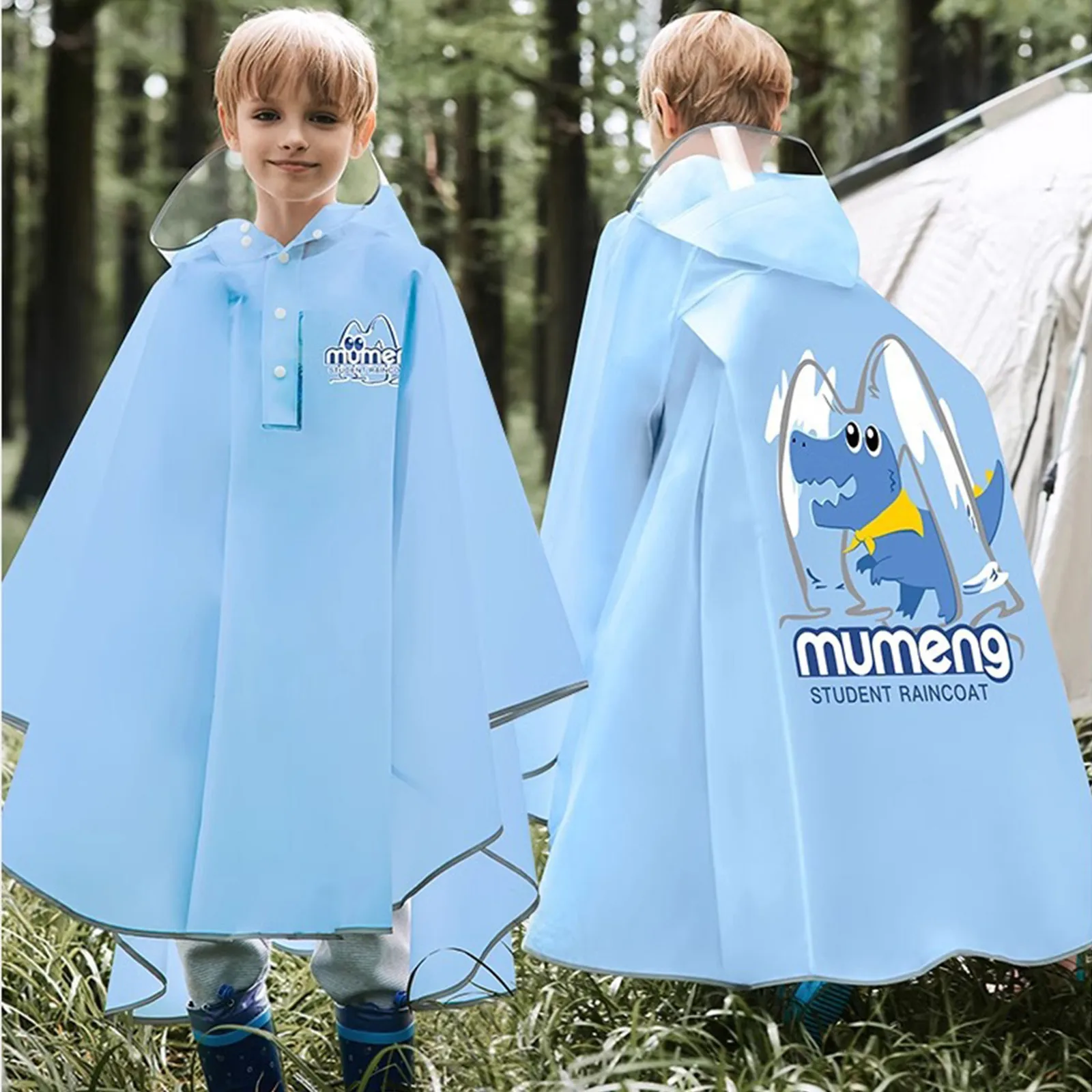 Poncho-Waterproof-Raincoat-Cartoon-Dinosaur-Rainwear-For-Children-Boys ...