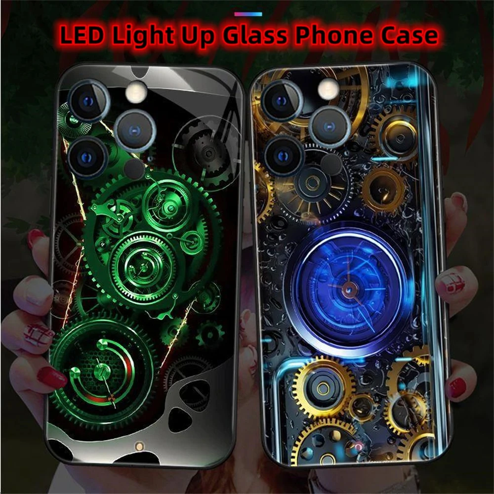 2024-Luxury-Mechanical-Style-LED-Light-Glow-Luminous-Phone-Case-Back ...