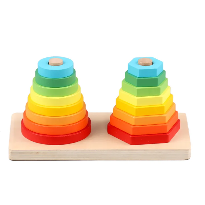 Children's Geometric Shaped Pillars Paired with Building Blocks for ...