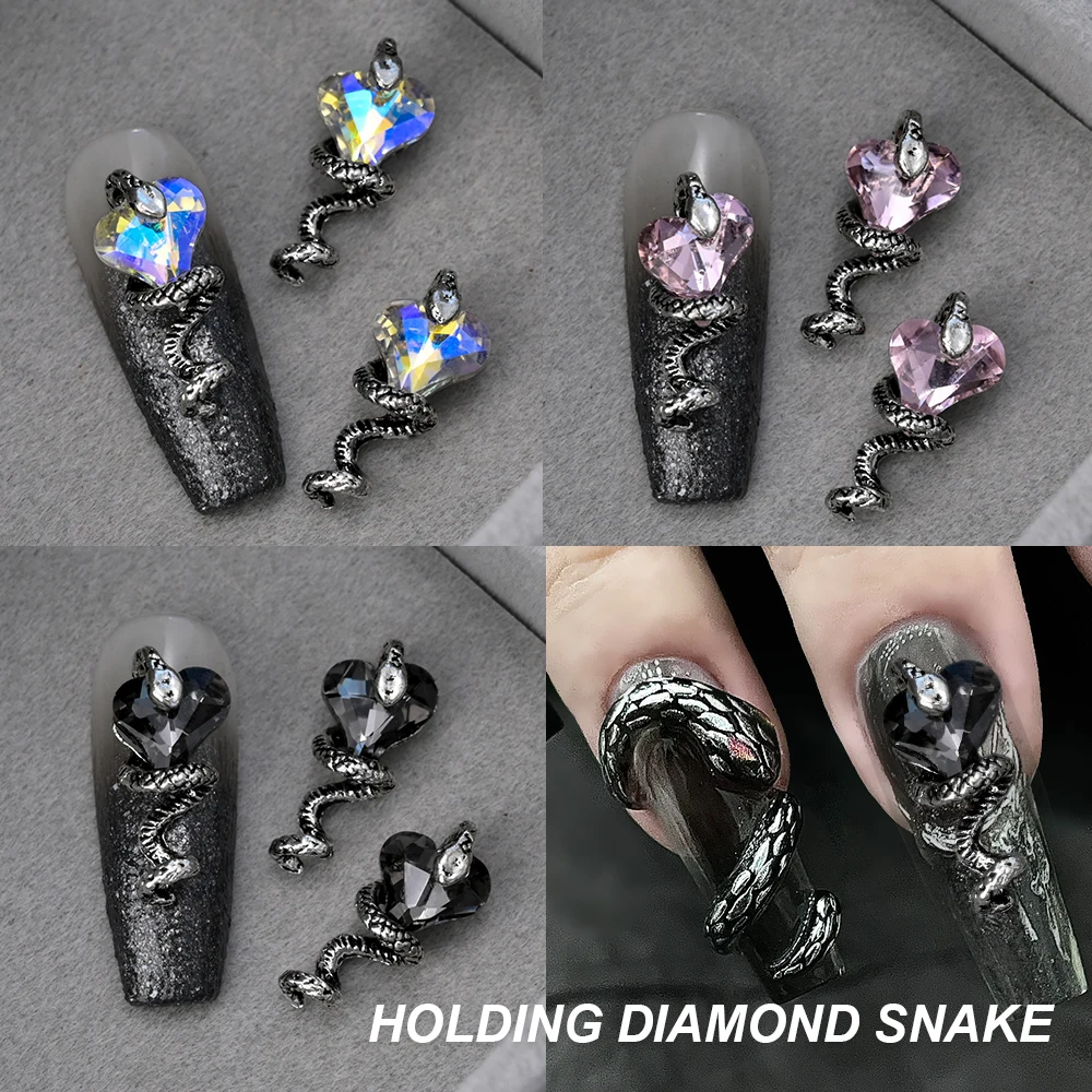 10Pcs-Snake-Crooked-Heart-Nail-Art-Charms-3D-K9-Glass-Crystal-Heart ...