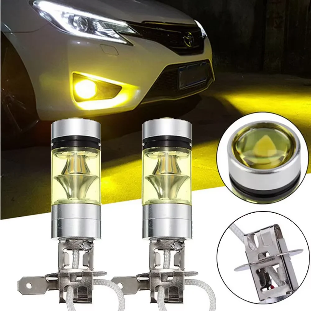 2X H3 Super Bright LED Headlight Fog Light Driving Lamp Bulb Kit ...