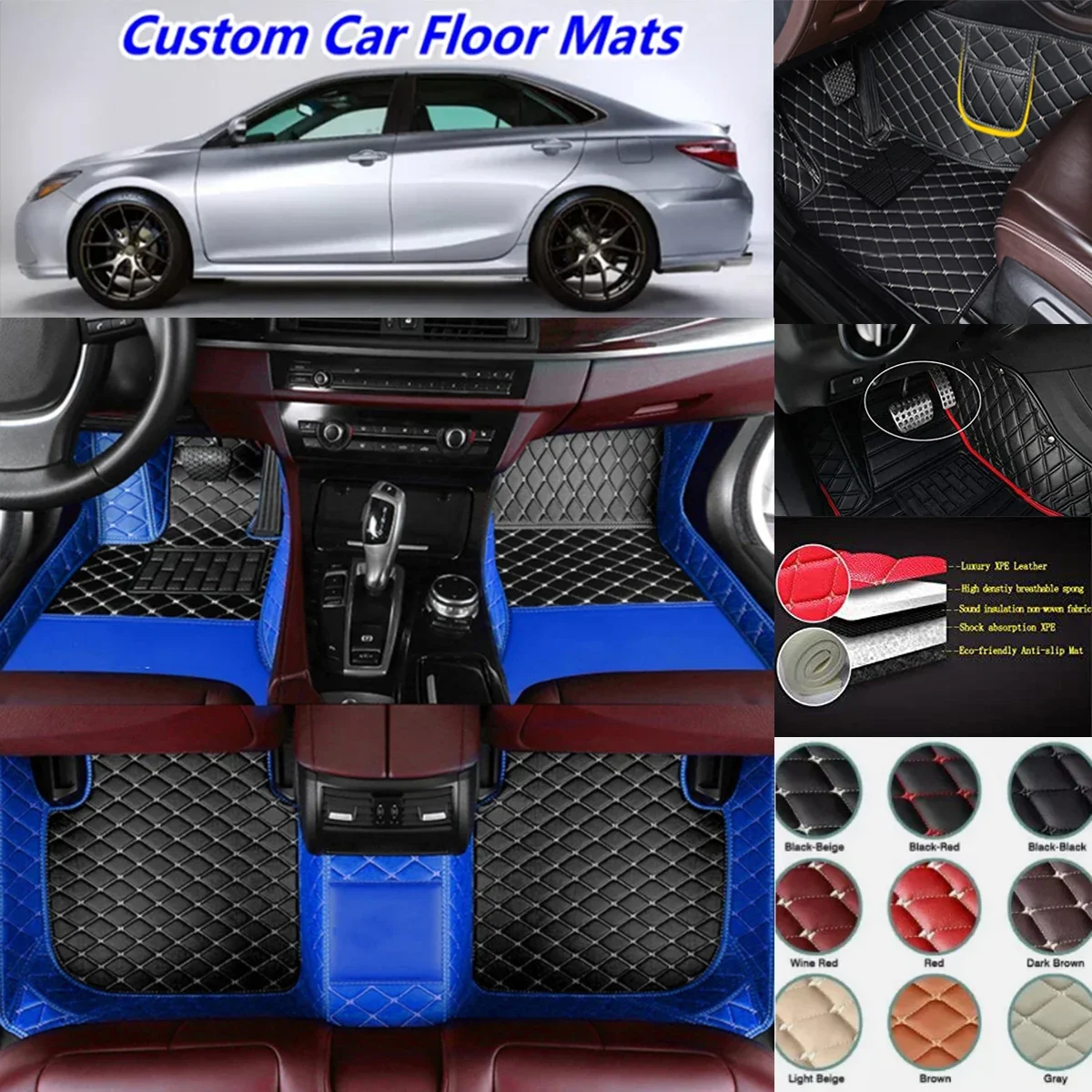 For Dodge Challenger Waterproof Auto Floor Liners Custom Car Floor Mats ...