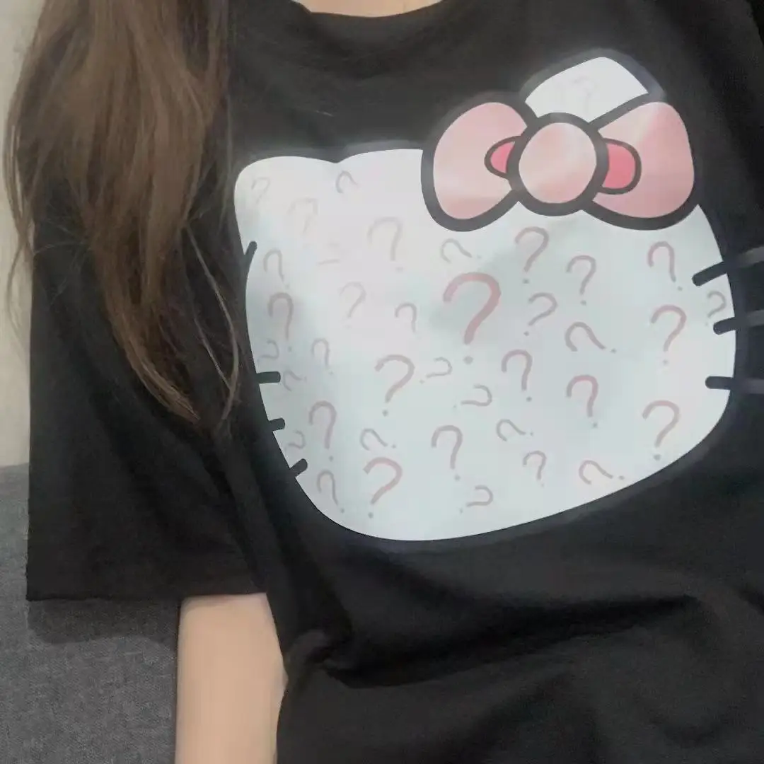 Hello Kitty verano estilo universitario Top de cuello redondo niñas ...