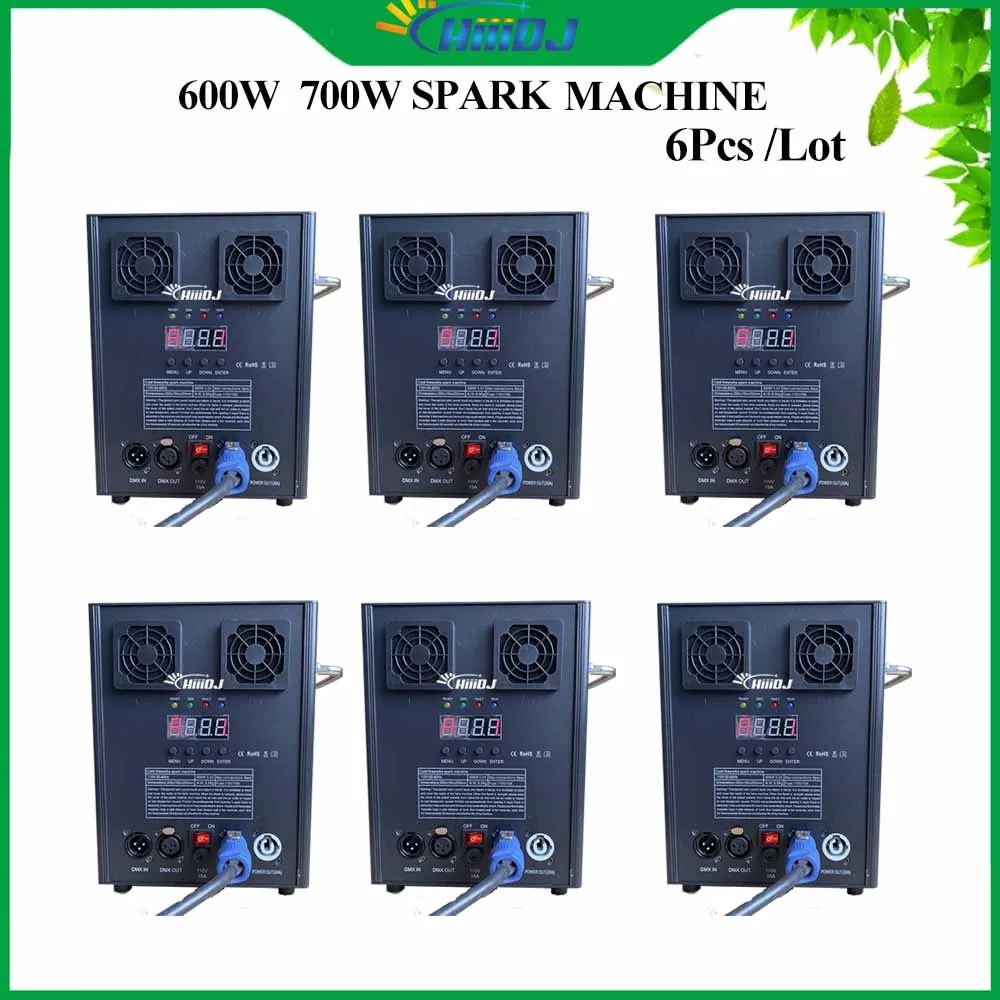 6Pcs-600W-700W-Cold-Spark-Machine-DMX-Remote-Cold-Fireworks-Fountain-Ti ...