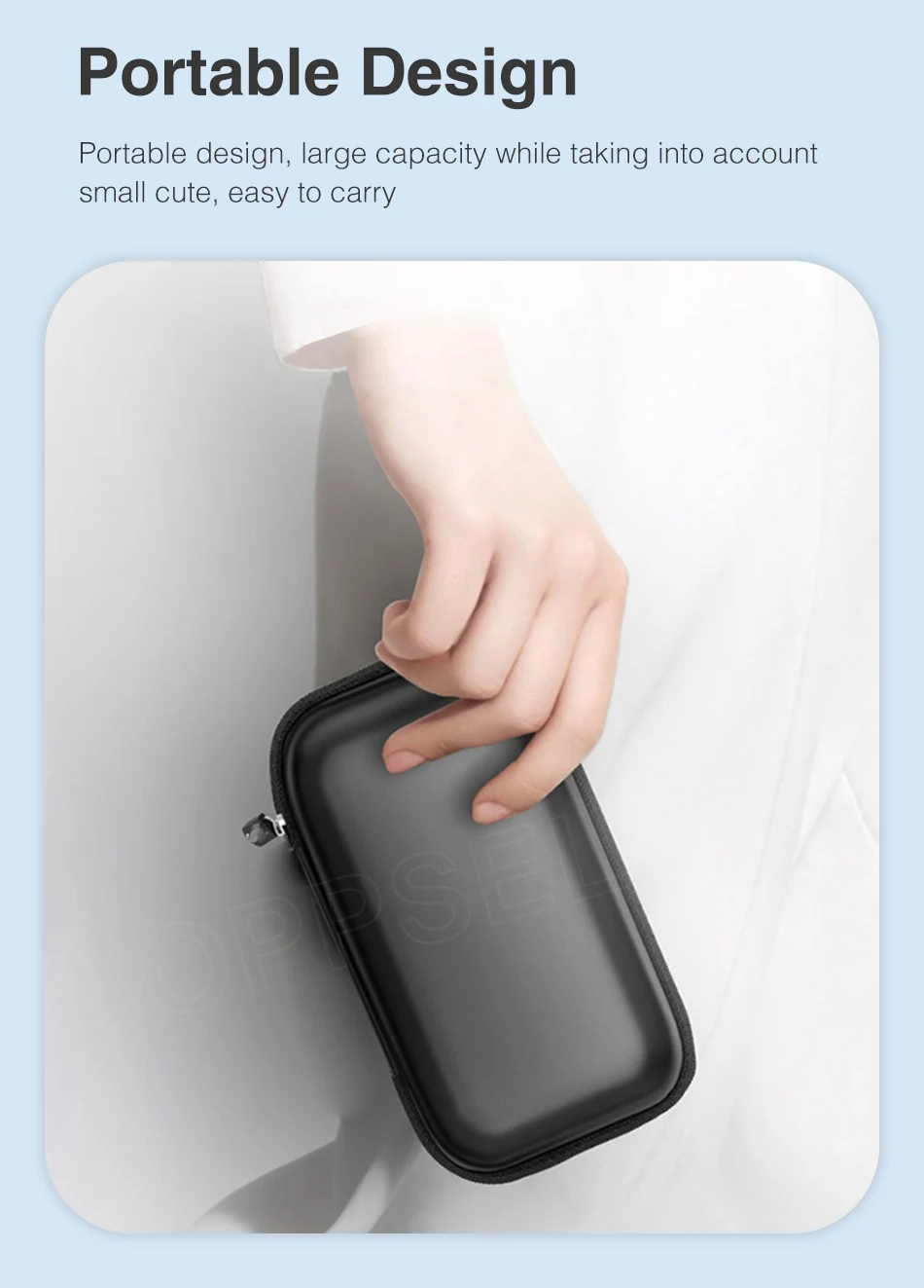 External Hard Drive Portable Carrying Case For USB Cable Charger Airpod ...