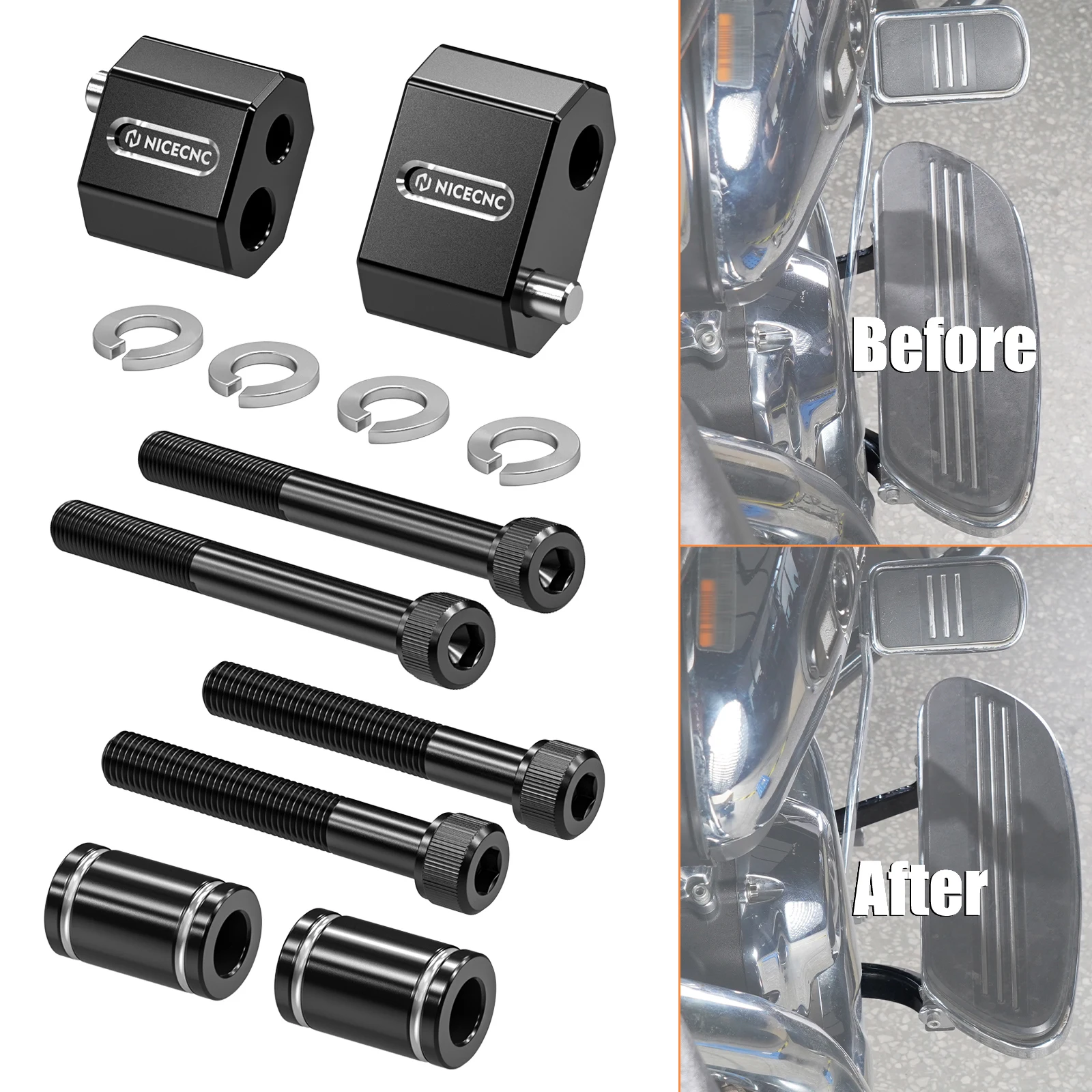Motorcycle Driver Floorboard Extender Kit for Harley Road King/Special ...