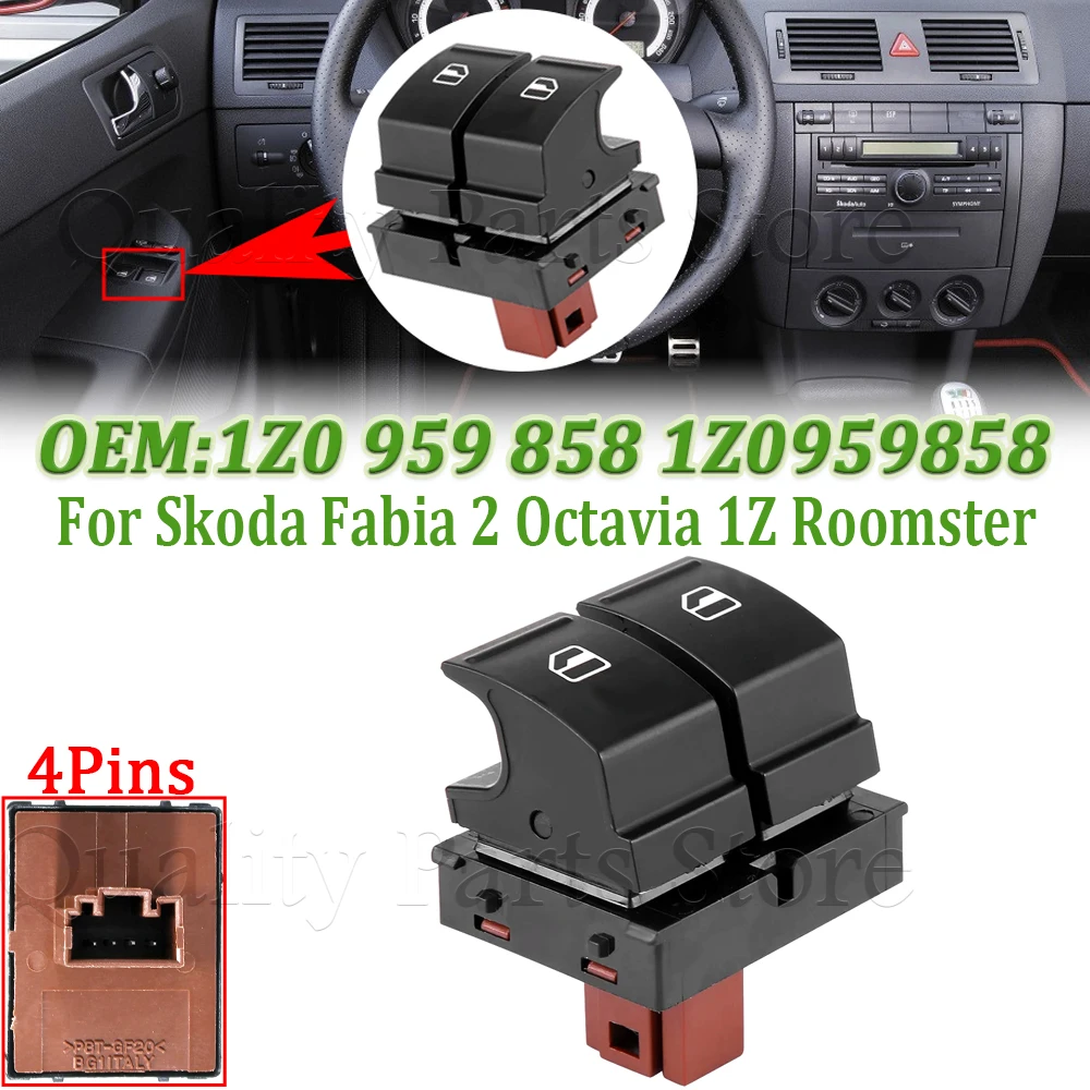New For Skoda Fabia 2006-2014 For Skoda Roomster 2006-2015 Car Driver Side Power Window Door ...