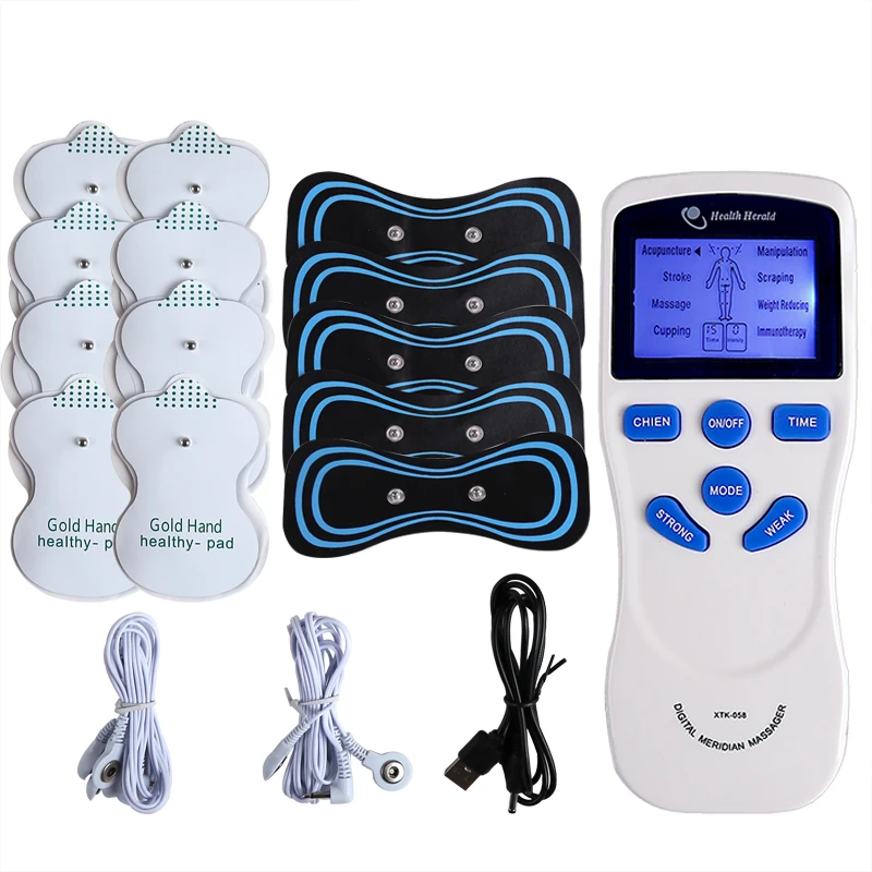 Dual-Channel-Massager-Tens-Machine-Back-Neck-Pain-Relief-Electrode ...
