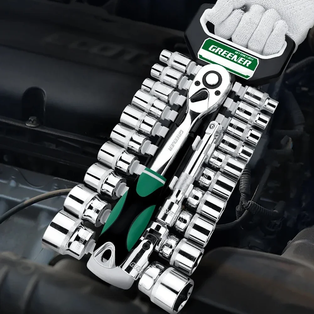 Multifunction-Professional-Combination-Ratchet-Socket-Wrench-Set-Hand ...