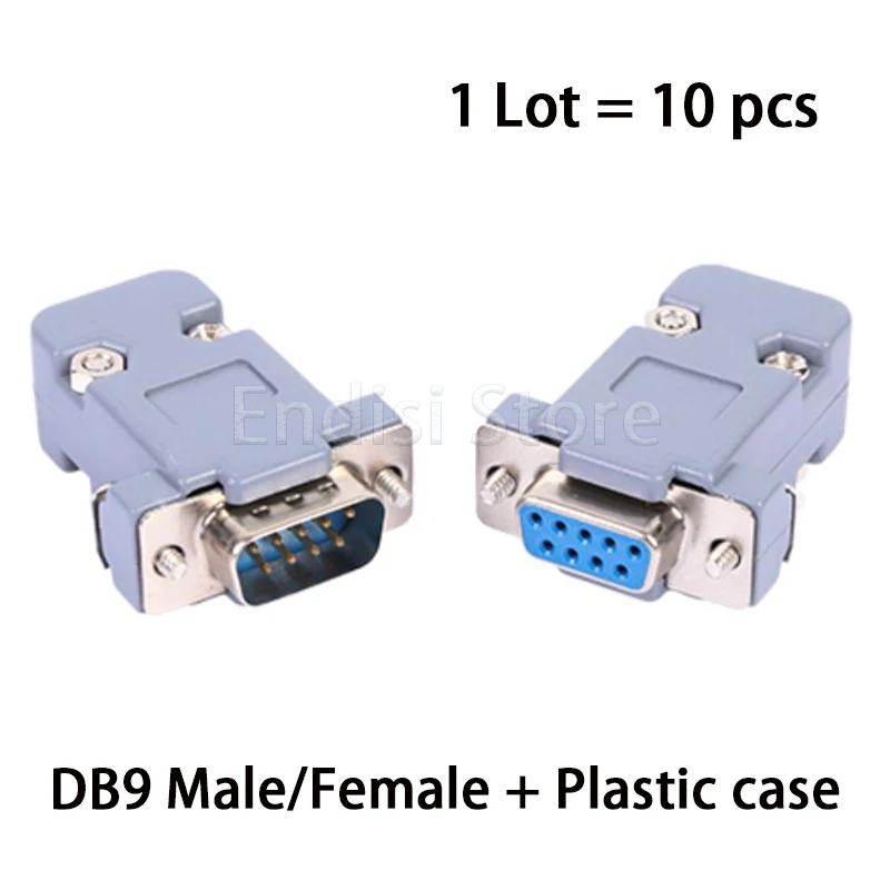 Db9 수 암 플라스틱 쉘 Pcb 마운트 직렬 포트 커넥터 납땜 유형 D Sub Rs232 Com 커넥터 9 핀 소켓 9p