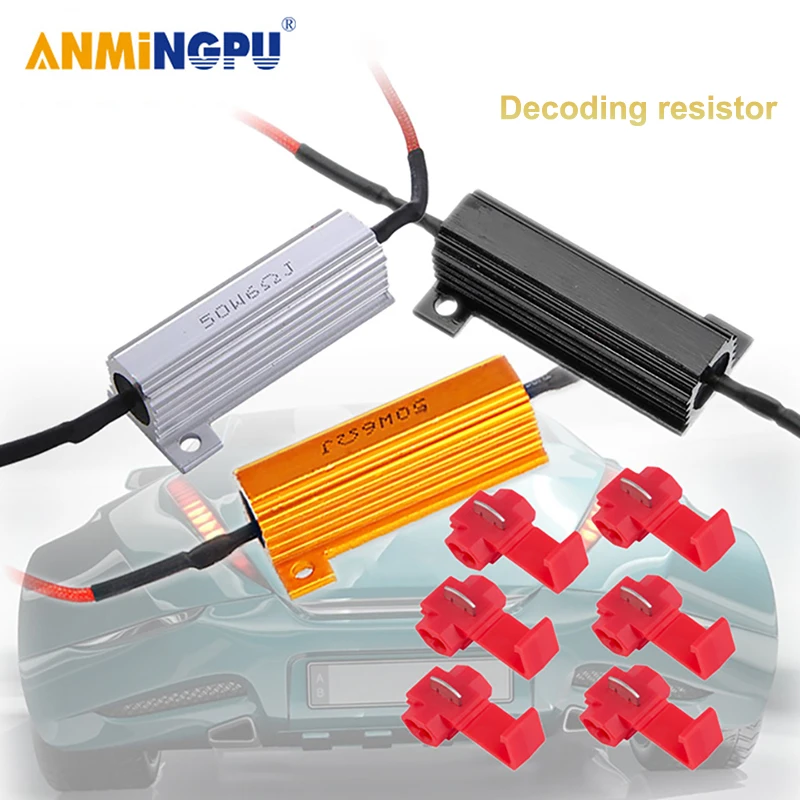 Anmingpu 2pcs Load Resistor 50w 6ohm Canceler Decoder Light Error Free ...