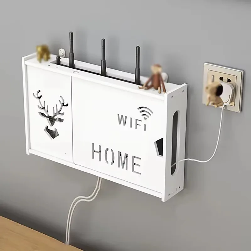 WIFI-Router-Wall-Mounted-Organizer-Shelf-Cable-Power-Plus-Wire-TV-Set ...