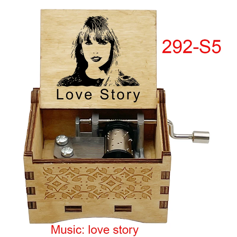 "Love Story" Hand-Crank Wooden Music Box - Taylor Swift Inspired Fan S ...