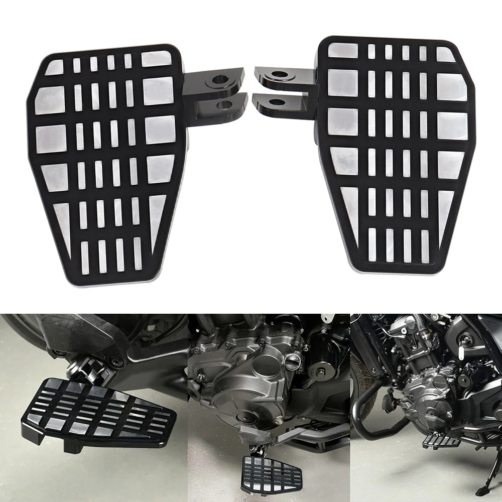 Motorcycle-Black-Front-Driver-Footrests-Motorbike-Foot-Pegs-Wide-Pedals ...