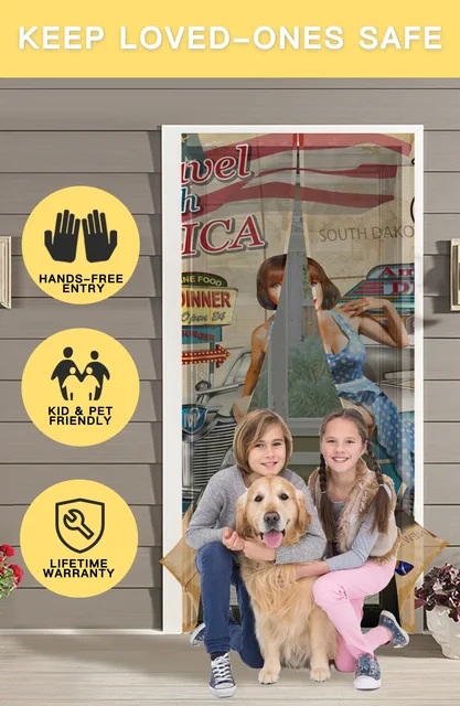 Szépség Szexi Lány Autó Retro Konyhai Ajtó Függöny Szúnyogbiztos Ablak Képernyő Hálószoba ...