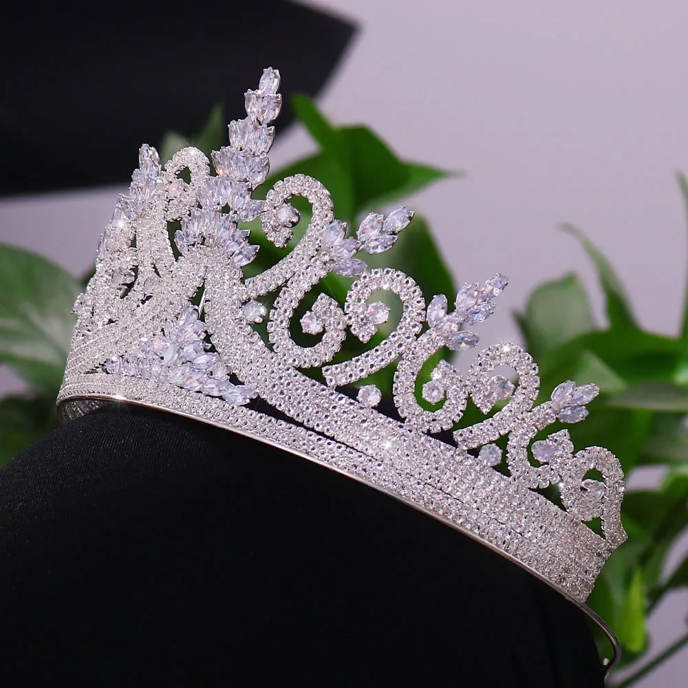 Corona-de-princesa-brillante-de-circonita-tiara-nupcial-de-cristal-para ...