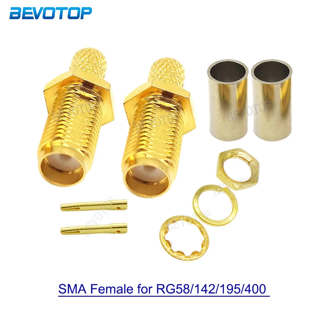 10Pcs-Lot-SMA-RP-Female-RF-Coax-Connector-Crimp-for-RG58-RG142-RG223 ...