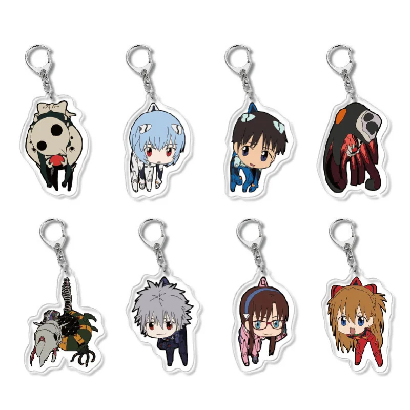 EVANGELION Eva Keychain Men Personalized Car Keys Ring Anime Acrylic ...