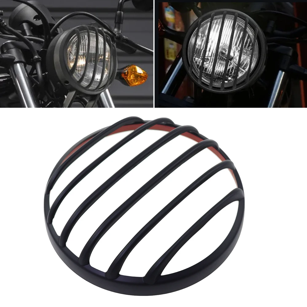 Motorcycle-Front-Headlight-Grill-Cover-Head-Light-Lamp-Guard-Protector ...