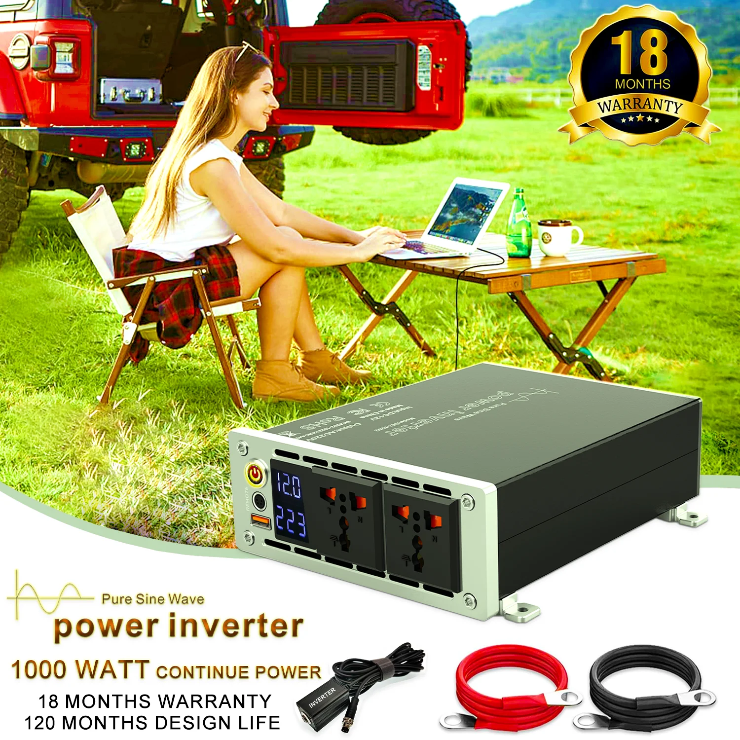 RV-Pure-Sine-Wave-Power-Inverter-12V-220V-3000W-Transformer-Multi ...