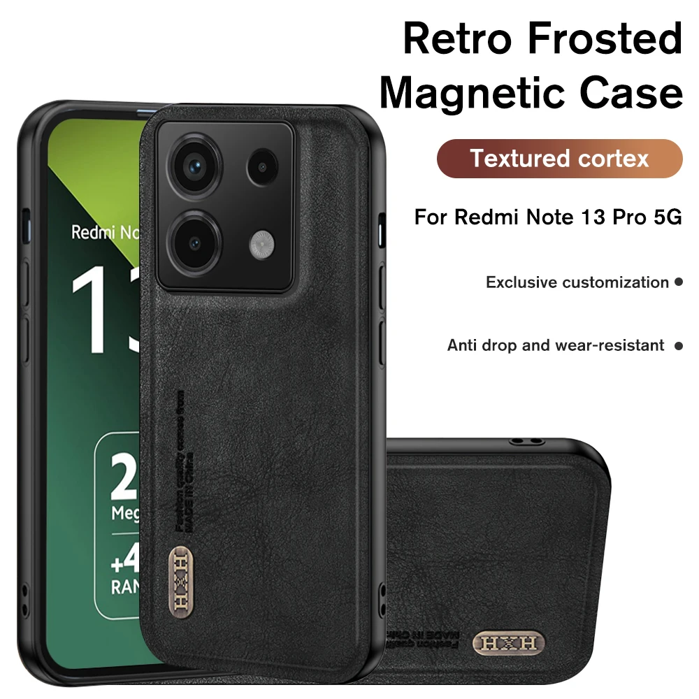 Magnetic-Holder-Retro-Case-For-Xiaomi-Redmi-Note-13-Pro-5G-Matte ...