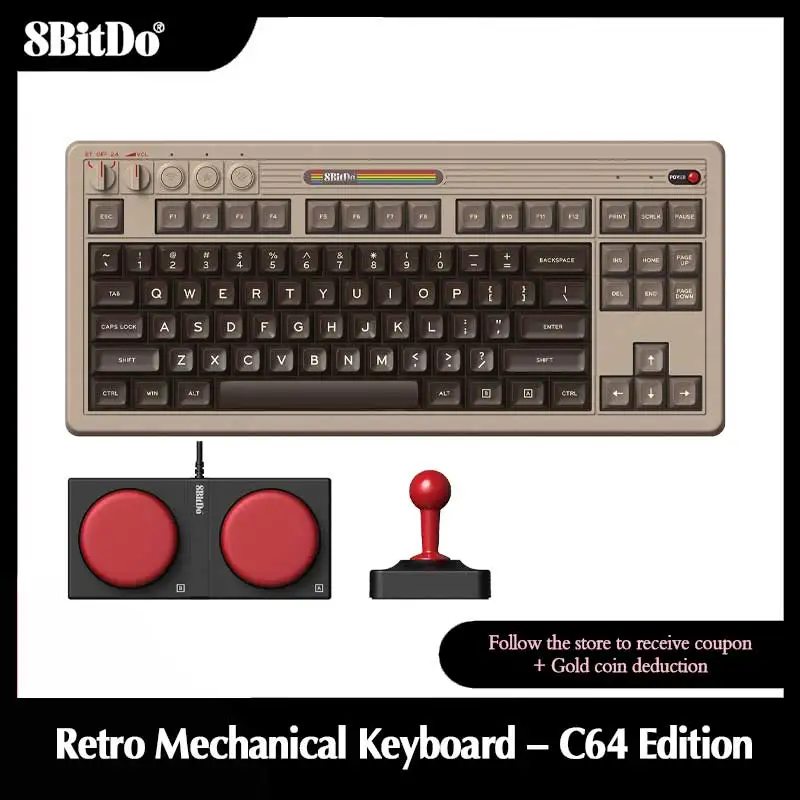 8BitDo-Retro-Mechanical-Keyboard-C64-Edition-Bluetooth-2-4G-Wireless ...