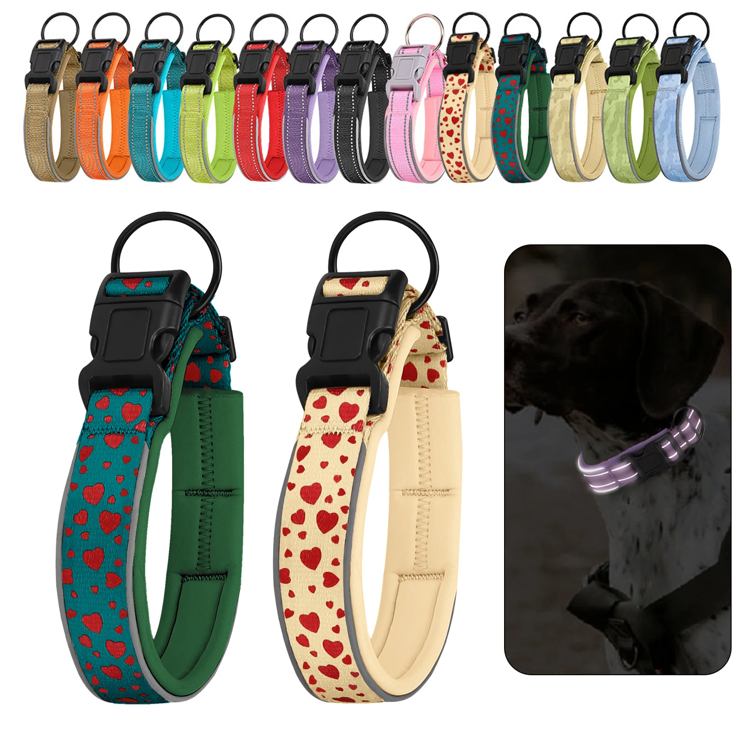 Comfort-Neoprene-Padded-Dog-Collar-Adjustable-Durable-Reflective ...
