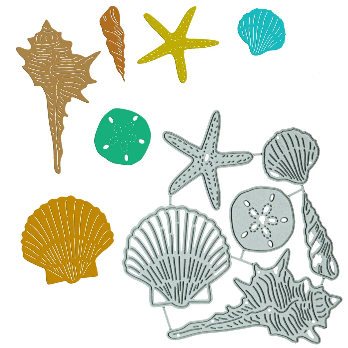 Conch Starfish Scallop Pattern Metal Cutting Dies Scrapbooking Diy Card ...