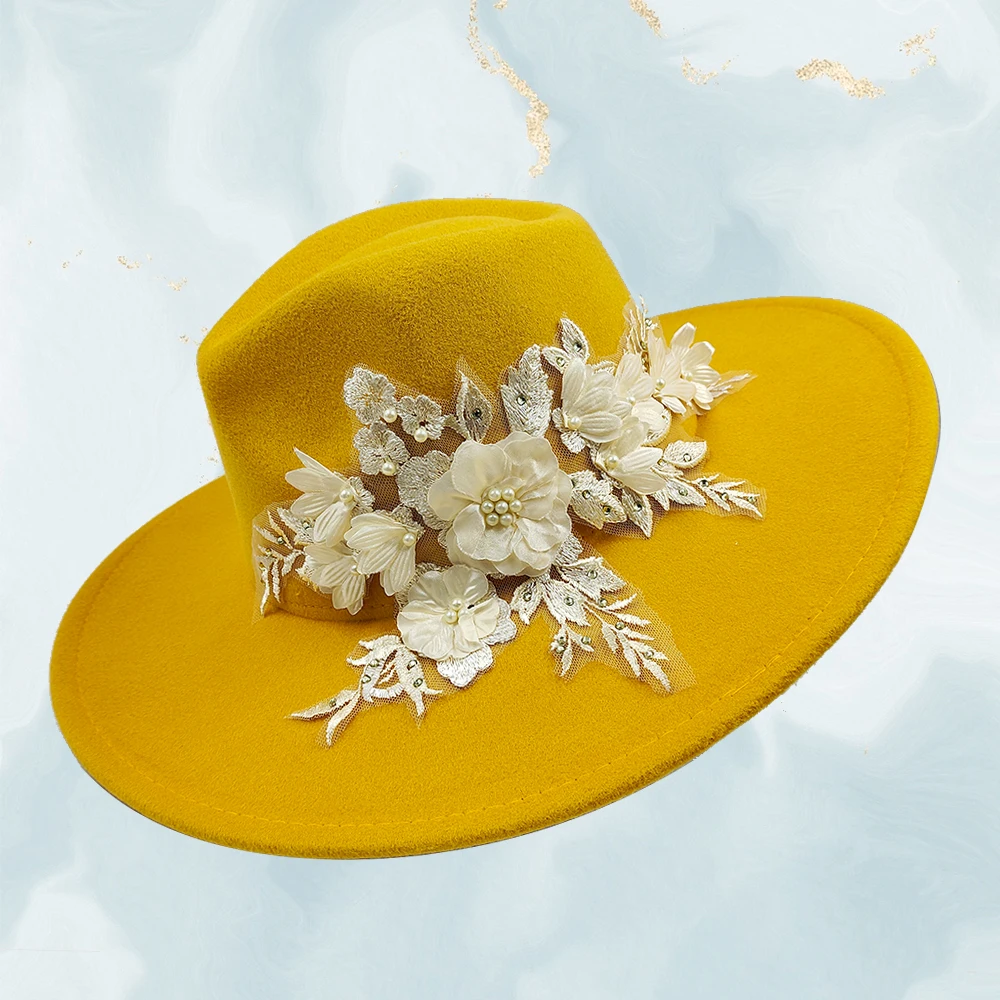 Sombrero-de-Fedora-con-bordado-de-ala-tridimensional-para-mujer-gorro ...