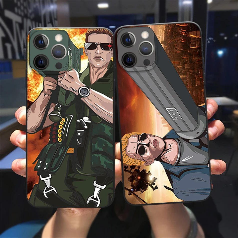 Catoon Arnold Schwarzenegger Film Commando back cover For iphone 11 12 ...